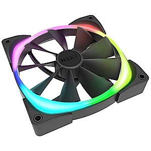 NZXT AER RGB 2 - HF-28140-B1 - 140mm - Advanced Lighting Customizations - Winglet Tips - Fluid Dynamic Bearing - LED RGB PWM Fan for Hue 2 - Single (HUE2 Lighting Controller Not Included)