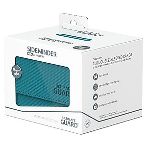 Ultimate Guard Sidewinder 100+, Deck Box for 100 Double-Sleeved TCG Cards, Petrol, Magnetic Closure & Microfiber Inner Lining for Secure Storage