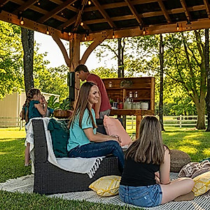 Backyard Discovery Barrington 16 ft. x 12 ft. Hip Roof Cedar Wood Gazebo Pavilion, Shade, Rain, Hard Top Steel Metal Roof, All Weather Protected, Wind Resistant up to 100 mph, Holds up to 7800 lbs