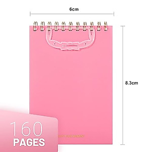 Yoment Top Spiral Notebooks Left Handed Notebooks Lined 6"x 9" College Ruled Waterproof Cover Notepad 160 Pages Spiral Notebook Durable Meeting Notebook for Work School Office Business,Pink