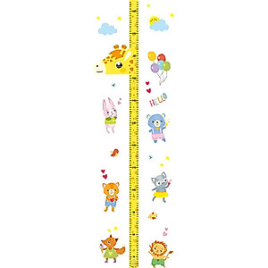 Giraffe Height Chart for Kids Removable Adjustable Kids Measuring Chart for Wall with Average Height Line Cartoon Magnetic Growth Chart for Kids for Nursery Playroom Height Wall Chart Wall Decor