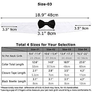 Bowtie for Dog, KOOLMOX Dog Bow Tie Collar Black, Adjustable White Dog Tuxedo Collar with Black Dog Neck Bow Tie for Medium Large Boy Dog Wedding Formal Tuxedo Suit Tux Outfits Birthday Costumes