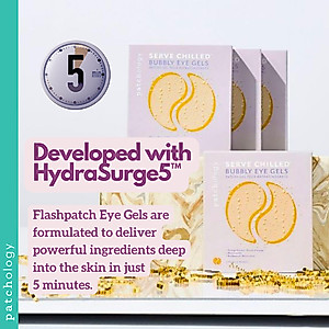 Patchology Serve Chilled Bubbly Eye Gels with Niacinamide, Hydrating Under Eye Patches with Niacinamide and Vitamin C, Under Eye Gel Pads with Gel Technology, Facial Skin Care Products - 5 Pairs
