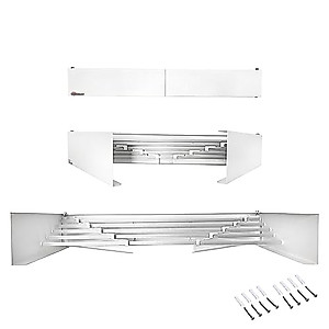 LEBENSART Laundry Drying Rack, Stainless Steel Collapsible Wall Mounted Space Saving Clothes Drying Rack, Indoor and Outdoor Foldable Drying Rack, 40lbs-14Ft Drying Capacity,27,5" (White)