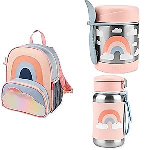 Skip Hop Back to School Little Kid Little Kid Backpack and Mealtime Set, Rainbow