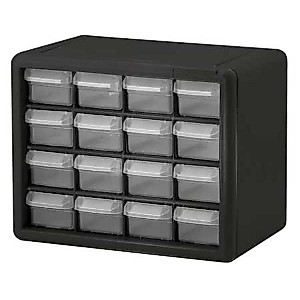 Drawer Bin Cabinet, 10-9/16 in. W, Gray