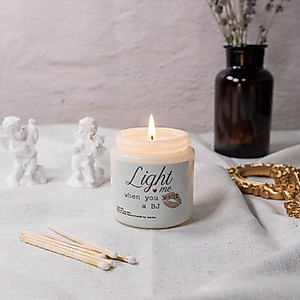 Light Me When You Want a BJ, Funny Anniversary Birthday Gifts for Boyfriend Husband, Christmas Valentines Gag Joke Soy Candle Gift for Men Women, Candles for Him (Lavender)