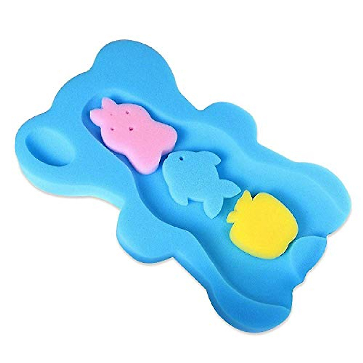 NEAGLORY Baby Infant Bath Sponge Baby Bath Mat Newborn Cushion, Blue