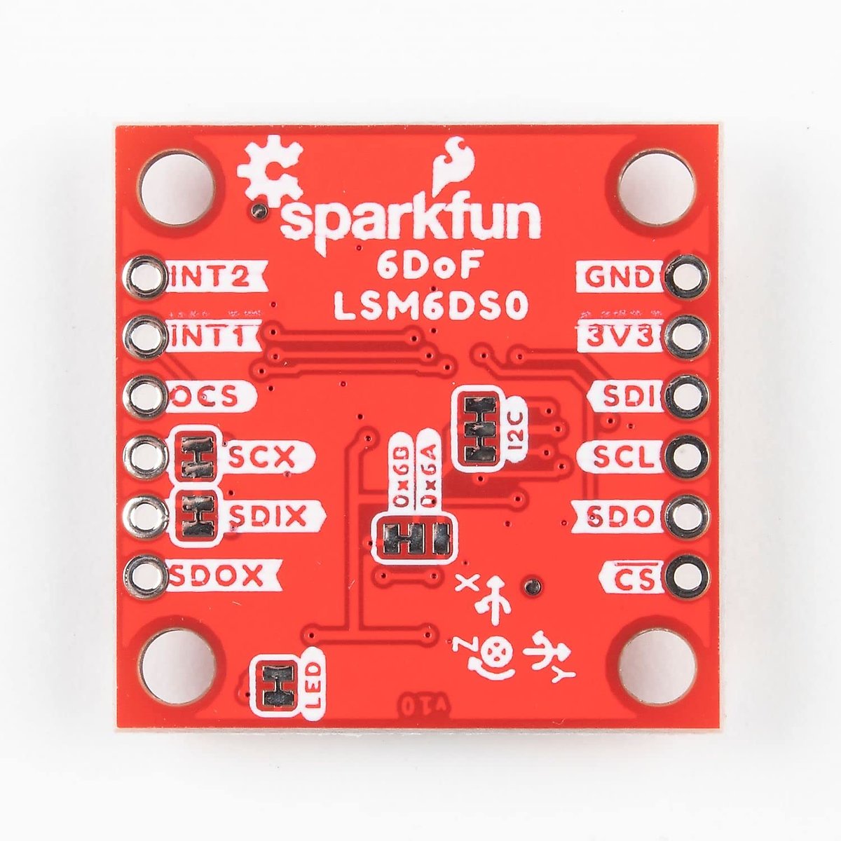 SparkFun 6 Degrees of Freedom Breakout - LSM6DSO (Qwiic) - Sense Shocks Tilt Motion Taps Count Steps Read Temperature 1.71V to 3.6V Operating Voltage Low Power Consumption Small Board