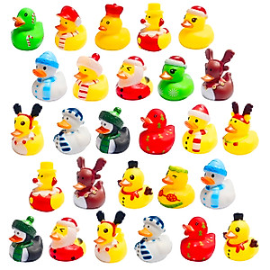 27 PCS Christmas Rubber Ducks Baby Showers Accessories Jeep Bath Toys for Kids Christmas Party Favors,Gift Exchange,Christmas Stocking Stuffers(Christmas)