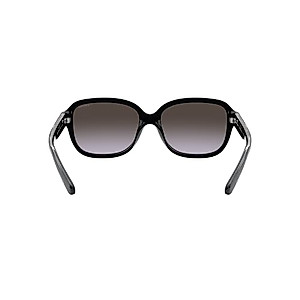 COACH Woman Sunglasses Black Frame, Dark Grey Gradient Lenses, 57MM