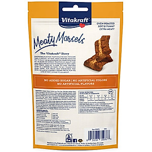 Vitakraft Meaty Morsels Treats for Dogs - Chicken with Pork Sausage - Super Soft Dog Treats for Training - Two Layers of Gently Oven-Baked Meaty Goodness