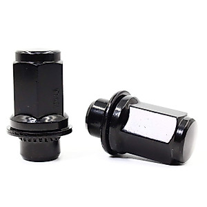 Set of 24 Veritek 12x1.5mm 1.87 Inch 47mm Length 13/16 Hex OEM Factory Mag Washer Style Black Lug Nuts for Lexus Toyota Tacoma 4 Runner FJ Cruiser SR5 Pre-Runner TRD Off-Road Limited OEM Replacement