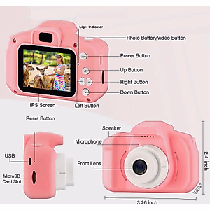 Kids Camera,Christmas Birthday Gifts for Boys and Girls Aged 3-8, Toddler Camera for Kids,Portable Toy Gifts for 3 4 5 6 7 8 Year Old, Rechargeable Kids Cameras Digital with 32GB Card