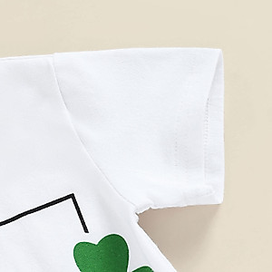 Toddler Baby Boy St Patricks Day Outfit Mr Lucky Charm Clover Short Sleeve T-shirts Green Pants Summer Clothes (Green# Mr Lucky Charm, 6-12 Months)