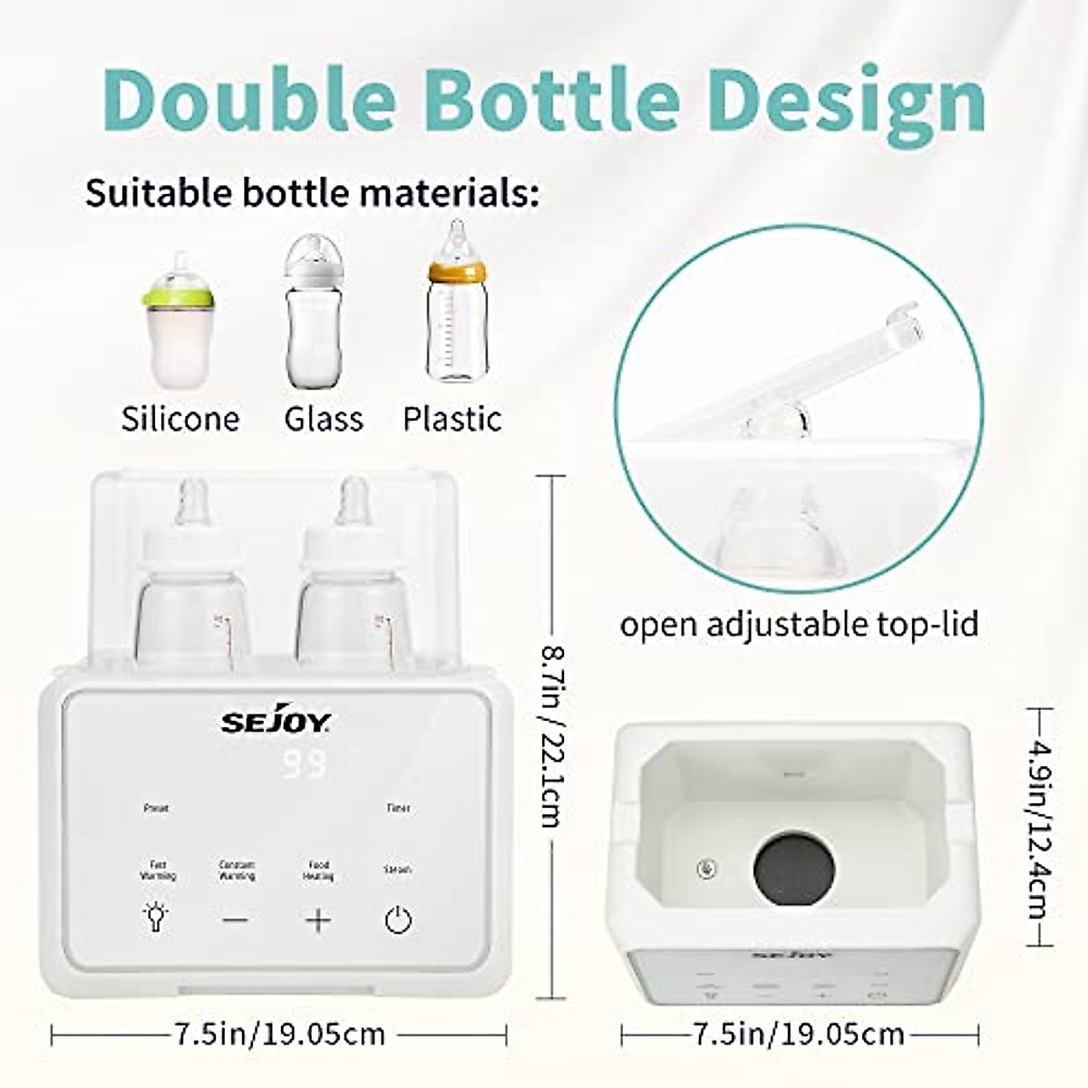 Bottle Warmer for Baby, 6 in 1,breastmilk,Formula Milk Warmer,Baby Food Heating,Baby Milk Warmer,Breast Feeding Essentials and Baby Bottle-Feeding Supplies