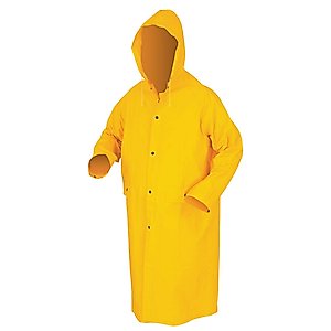 MCR Safety 200CX4 49-Inch Classic PVC/Polyester Coat with Detachable Hood, Yellow, 4X-Large