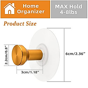 6 Pack Coat Hooks for Hanging, Adhesive Wall Hooks Heavy Duty Stainless Steel Hooks Robe Rack Waterproof Sticky Hanger for Towels Clothes Key Bag