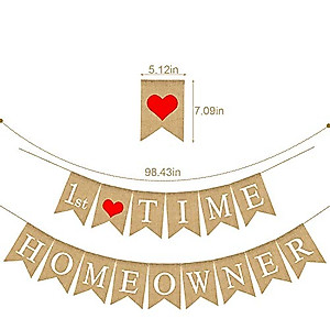 Rainlemon Jute Burlap 1st Time Homeowner Banner House Warming Party Mantel Fireplace Decoration