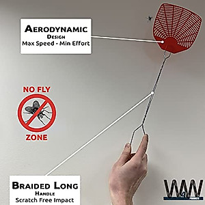 Bug & Fly Swatter – Braided Metal Handle 6 Pack Fly Swatters – Indoor/Outdoor – flyswatter