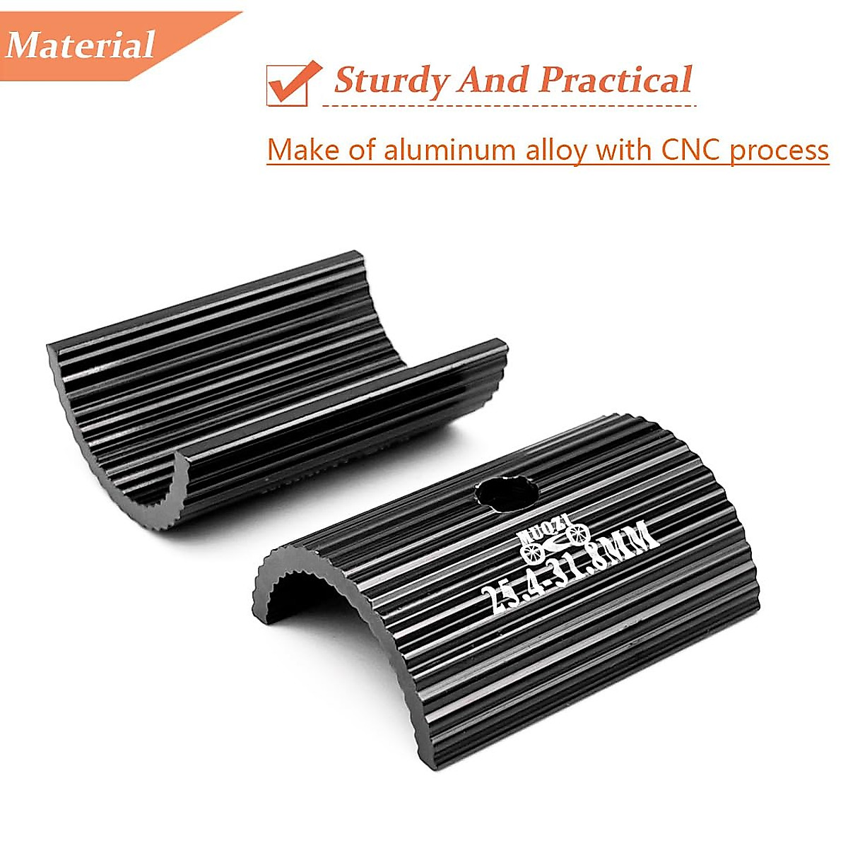 Saipe 1Pair Bike Handlebar Shim Bicycle Handlebar Stem Shim Handle Bar Adapter Reducer Aluminum Alloy Clamp Spacer Conversion Shims 25.4 to 31.8 MM Cycling Parts Components