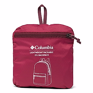 Columbia Unisex Lightweight Packable 21L Backpack, Red Onion, One Size