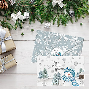 Artoid Mode 36 Pack Merry Christmas Thank You Cards Snowflake Snowman Xmas Tree Greeting Cards Gift With Envelope Sticker Blank Note Cards for Birthday Wedding Baby Shower Bridal Shower, 4 x 6 Inch