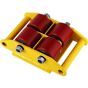 ZXMOTO Heavy Duty Machine Dolly Skates Industrial Machinery 6T 13200LBS,4pcs Machinery Mover Cargo Trolley with Steel Rollers Cap 360 Degree Rotation