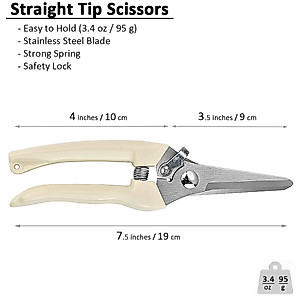 BUGUI Garden Pruning Shears Set - 2 Pack, 1 Bypass Pruner+1 Straight Blade Scissors, Sharp Garden Shears for Cutting Flowers, Trimming Plants, Bonsai, Fruits Picking