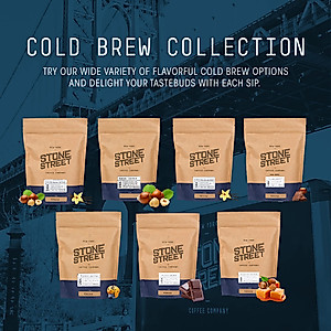 Stone Street Cold Brew Flavored Coffee, Natural French Vanilla Flavor, Low Acid, 100% Colombian, Gourmet Coffee, Coarse Ground, Dark Roast, 1 LB…