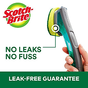 Scotch-Brite Heavy Duty Advanced Soap Control Dishwand Kit, Includes 1 Wand & 5 Refill Pads, Control Soap With A Button, Keep Your Hands Out Of Dirty Water