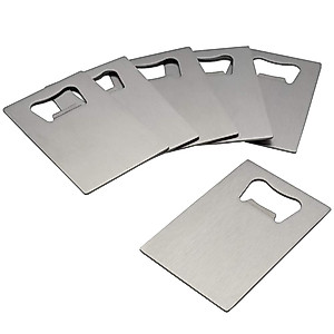 Pekky Credit Card Bottle Opener, 6 Packs, Stainless Steel