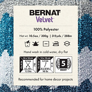 Bernat Velvet Pine Yarn - 2 Pack of 10.5oz/300g - Polyester - #5 Bulky - 315 Yards - Knitting & Crochet