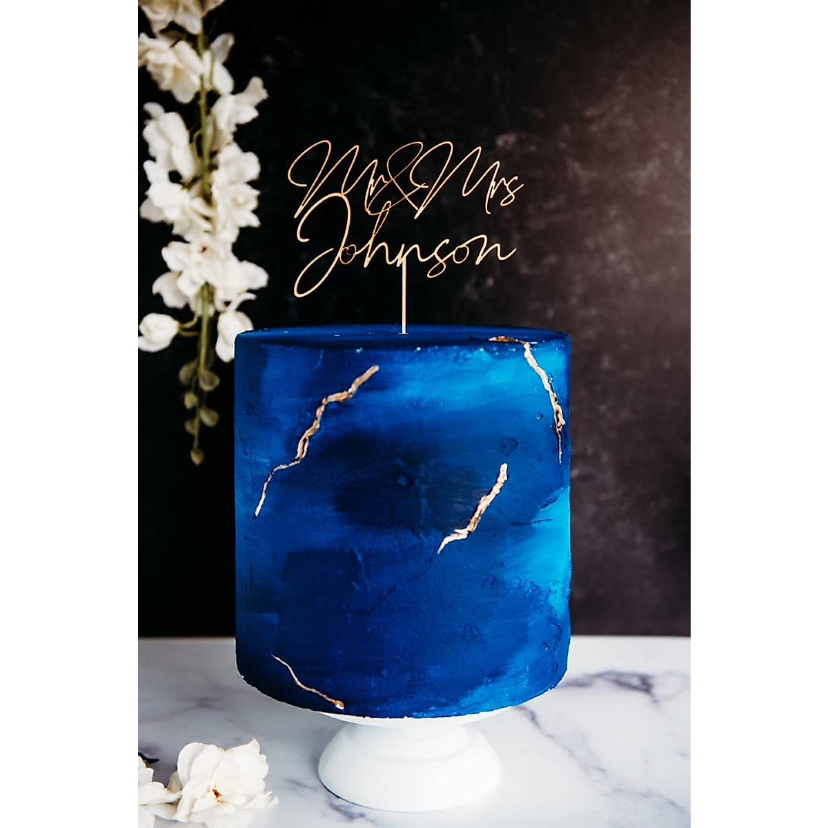 Wedding Custom Personalized Acrylic Wood Cake Topper, Hexagon, Geometric Cake Topper, Birthday Topper, Rustic Elegant Classic Cake Toppers