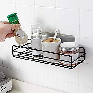JAHH Punch Free Bathroom Shelf Storage Rack Organizer Shower Wall Shelf Kitchen Bathroom Organizer Basket (Color : E)