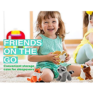 Etna Friends of the Forest Talking Treehouse Playset - 5 Plush Woodland Animals with Carry Case