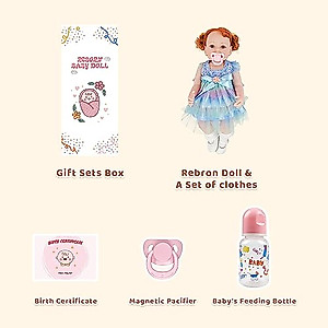 CUAIBB Lifelike Reborn Baby Dolls, 18 inch Reborn Doll Realistic Newborn Baby Doll Silicone Body, Real Life Baby Doll for Kids Gift Set Age 3+