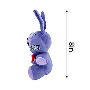 Nightmare Bonnie Plush Toy, FNAF plushies Toy, FNAF All Character Stuffed Animal Doll Children's Gift Collection,8”(Purple Bonnie Rabbit)