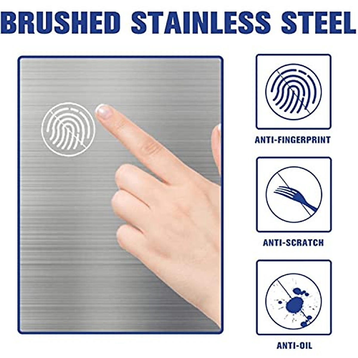 13 Gallon Stainless Steel Kitchen Trash Can with lid, Automatic Motion Sensor Garbage Trash Bin w/Toch-Free & Anti-Fingerprint Mute, for Home Office Bedroom, Powered by 4C Batteries (not Included)