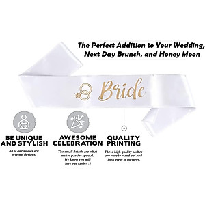 Bride & Groom Sash Set - Bride to Be Sash Groom to Be Sash Engagement Party Favors, Bachelor Bachelorette Party Supplies Bridal Shower Sash Set Decorations Just Married Gift Engaged Decor Accessories