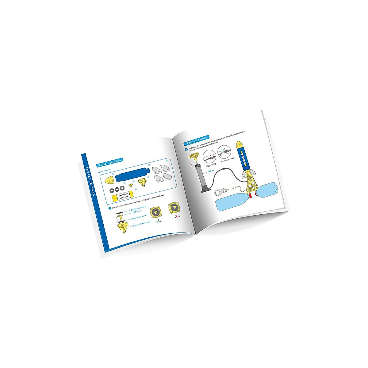 PLAYSTEM Outdoor Water Powered Rocket Physics Learning Set-with Rocket Tail, Body and Pump DIY Rocket Science Experiment Kit- Space STEM Outdoor Toys Gift for Kids,Teens, Boys & Girls