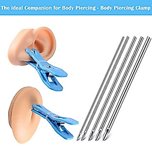 10 Pcs Body Piercing Clamps, Disposable Piercing Needle Clamps Slot Forceps Clamp Clip Hemostatic Forceps Ear Nose Lip Navel Piercing Supplies