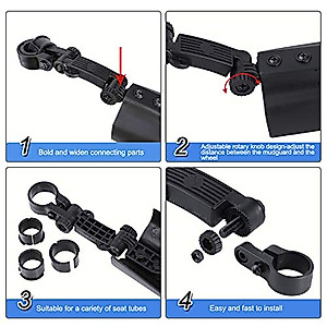 TAGVO Bike Fender Set, 2 Parts-Universal Full Cover Thicken Widen Bicycle Mudguard Set Mountain Bike Front and Rear Mud Guard Portable Adjustable Bike Fender Mudflap for MTB Mountain Road Bike
