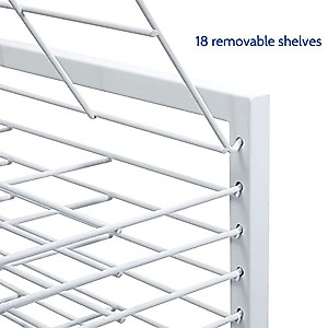 OFFICEROO Art Drying Rack for Classroom - 18 Removable Shelves - Efficient and Organized Drying Rack Art for Students' Masterpieces - Sturdy Paint Drying Rack with Lockable Wheels