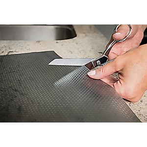 EasyLiner Clear Classic Under The Sink Shelf Liner for Kitchen & Bathroom Cabinets - Easy to Install & Easy to Clean Non Slip Surface - Durable Plastic Shelf Liner - 24 Inches x 4 Feet - Black