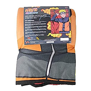 JUST FUNKY Naruto Shippuden Fleece Throw Blanket | 45 x 60 inches | Featuring Naruto Uzumaki of The Hidden Leaf | Bed Couch Room Decor | Officially Licensed