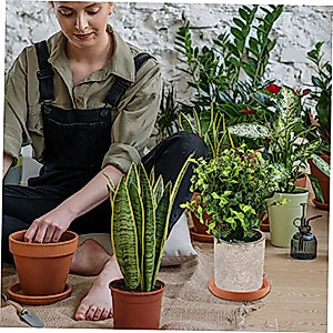 MARMERDO 5pcs Terracotta Planter Tray Potted Plants Bonsai Tray Serving Tray Round Classic Round Planter Saucer Plant Saucers for Indoors Plant Coasters Ceramic Terracotta Flower Pot Plate