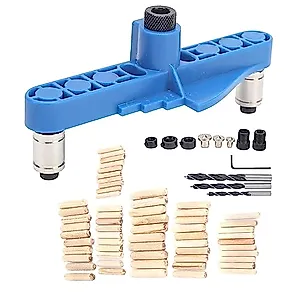 Efficiently Drill Perfect Holes with 2-In-1 Straight Hole Locator Kit Doweling Jig Drilling Guide Puncher Set - Essential Woodworking and Carpentry Tools