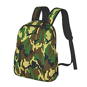 RIMENCH Lightweight Backpack For Basic Casual Daypack For Travel With Bottle Side Pockets (Army Camo Camouflage)