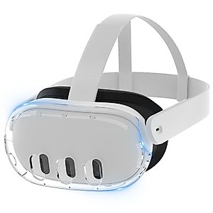 HiBloks VR Shell Protective Cover for Meta Quest 3 Accessories, Transparent VR Headset Protective Cover with Precise Hole for Oculus Quest 3, Shockproof, Drop-Proof and Waterproof VR Headset Cover